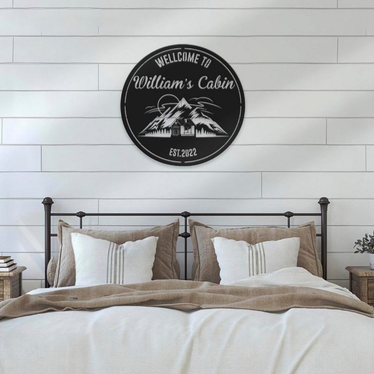 Welcome To Cabin Life Metal Wall Art Personalized Metal Name Signs ...