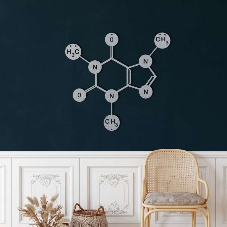 Caffeine Molecule Metal Wall Art Laser Cut Metal Sign Biology Chemistry ...