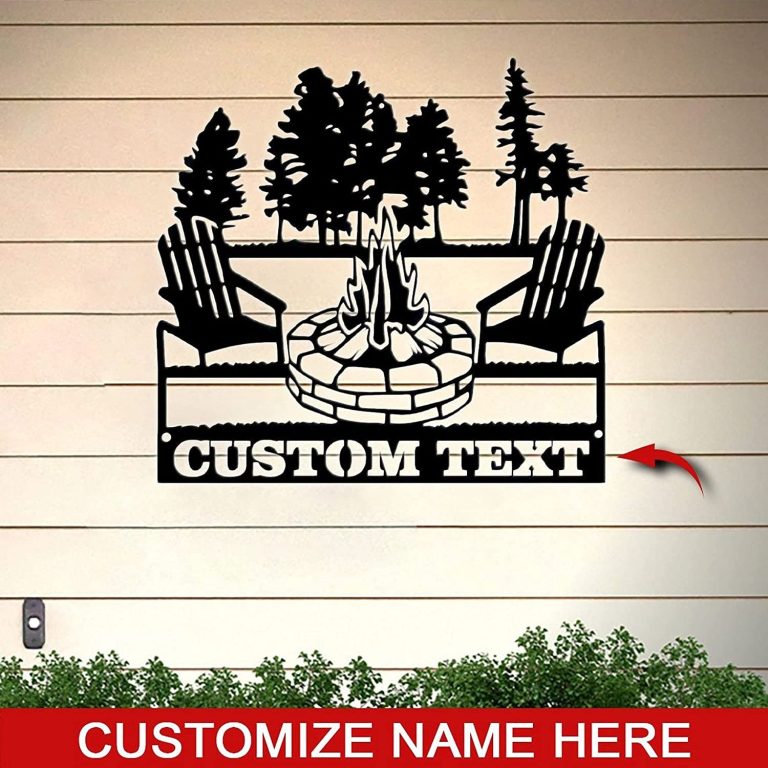 Personalized Happy Camper Metal Signs Campfire Sign Decor Camping Metal ...