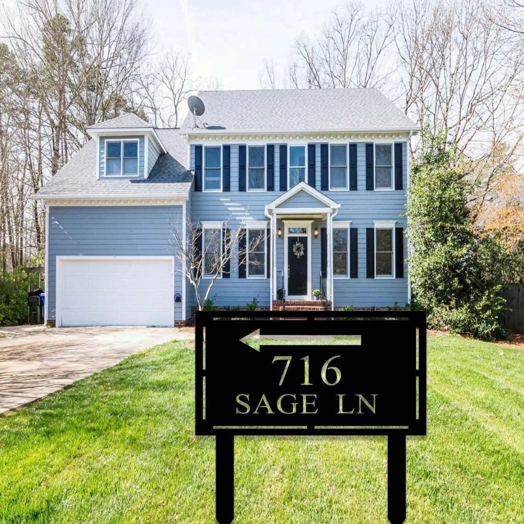 Custom Lawn Address Metal Sign Lawn Garden House Number Sign ...