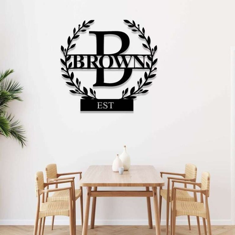 Custom Metal Last Name Sign Monogram Letter Sign Family Name ...