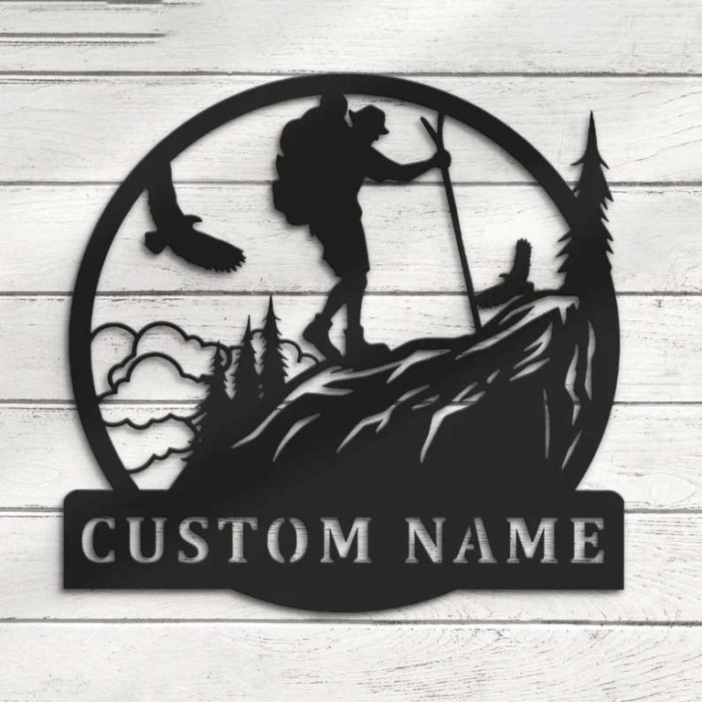 Custom Mountain Hiking Metal Wall Art Personalized Metal Signs Mountain Metal Art - Custom Laser ...