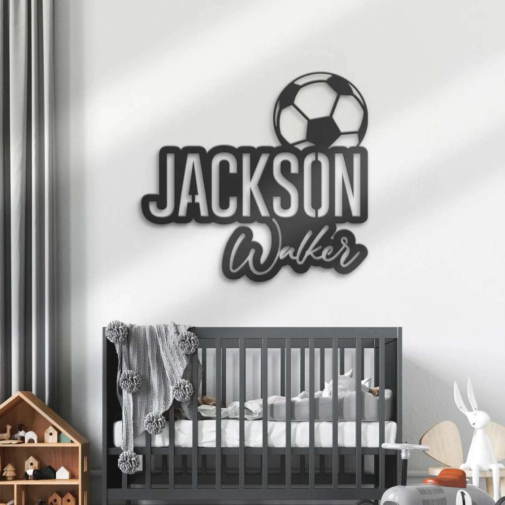 Custom Soccer Laser Cut Metal Signs Personalized Football Wall Art D ...