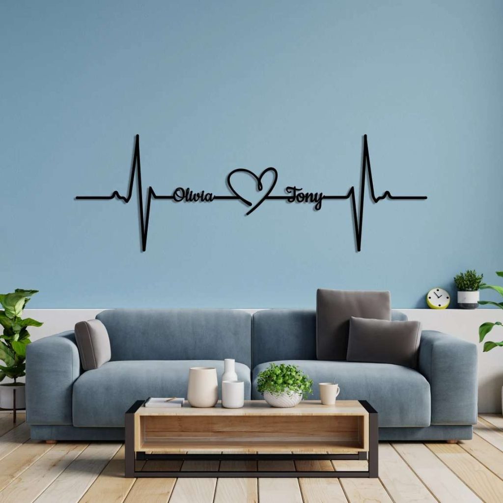 Customized Names Heartbeat Sign Valentine's Day Gift for Couple ...