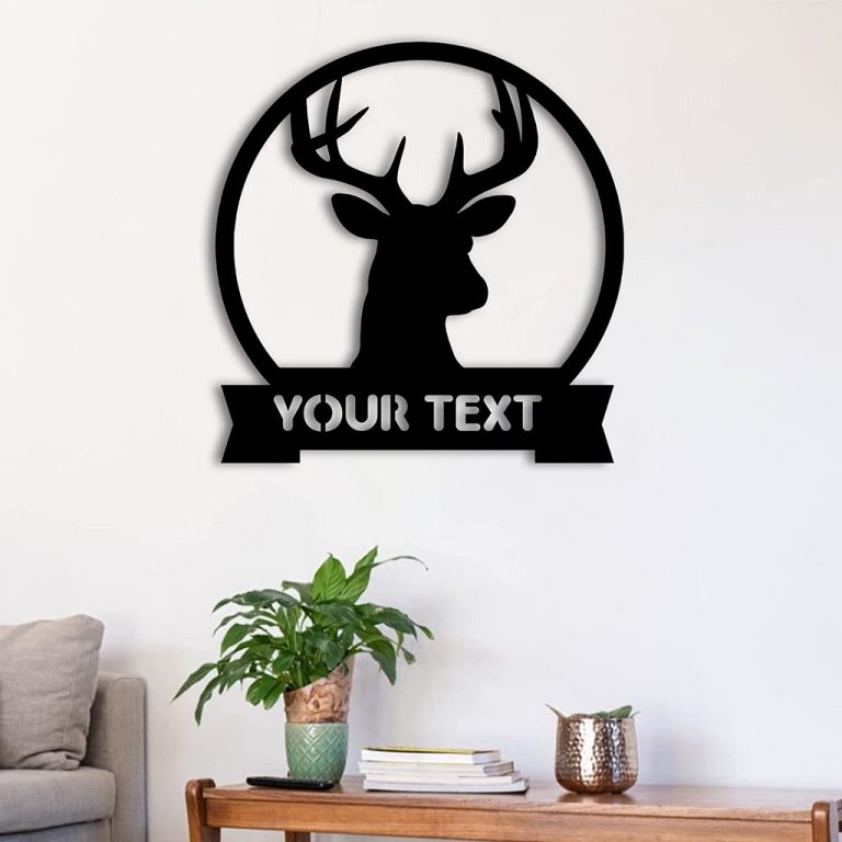 Deer Buck Head Metal Art Personalized Metal Name Signs Deer Hunting ...