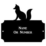 Fox Sitting Metal Address Sign Modern House Number Signs Outdoor Signs ...