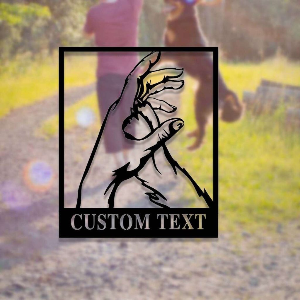 Hand and Paw Metal Sign Human & Dog Wall Decor Custom Dog Name Sign ...