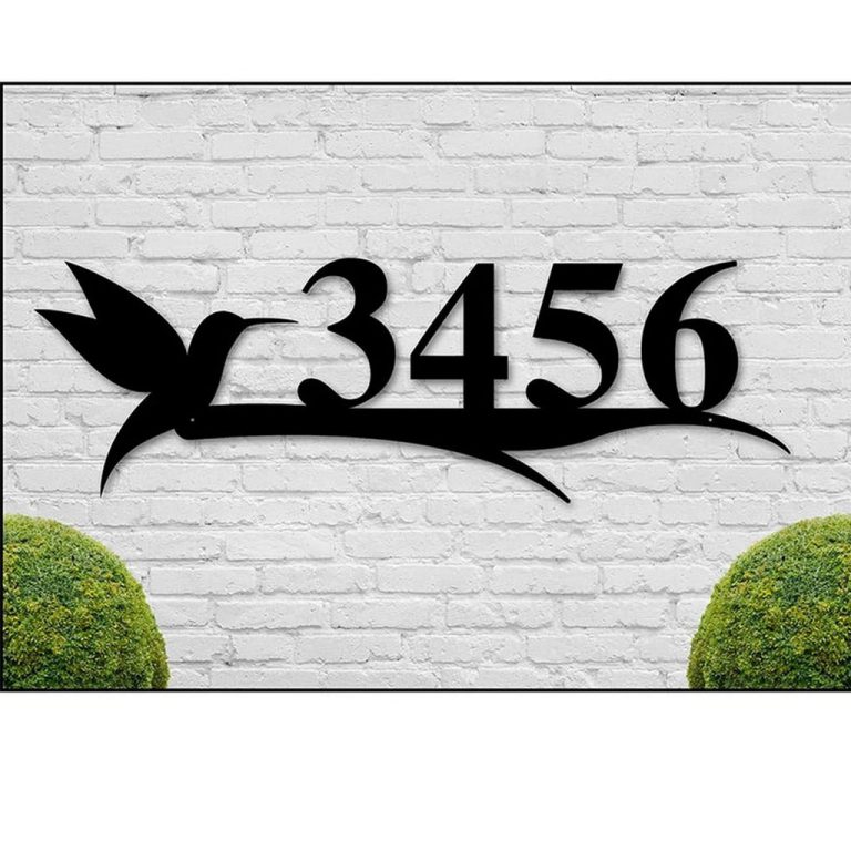 Hummingbird Metal Art Personalized House Number Sign Address Sign ...