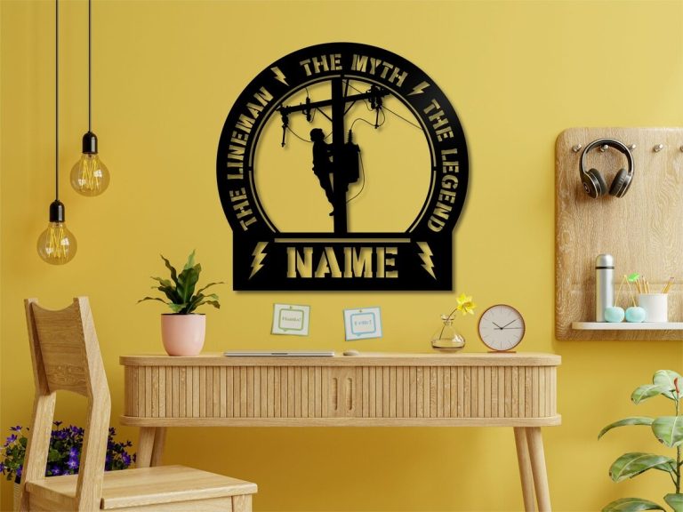 Lineman Metal Art Wall Decor, Custom Lineman Name Sign, The Lineman The ...