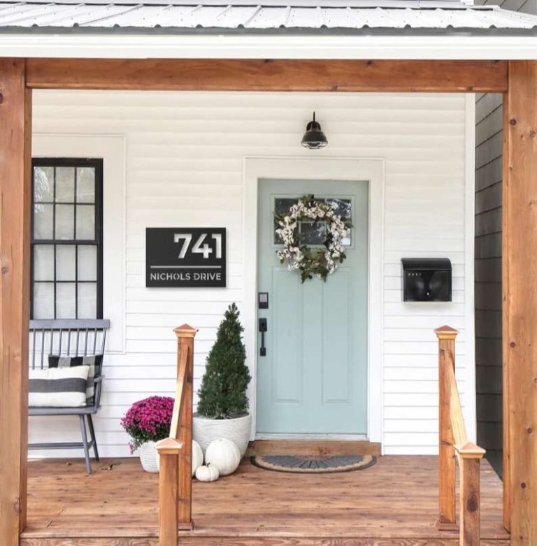 Metal House Number Sign Front Porch Address Plaque Personalized Metal ...