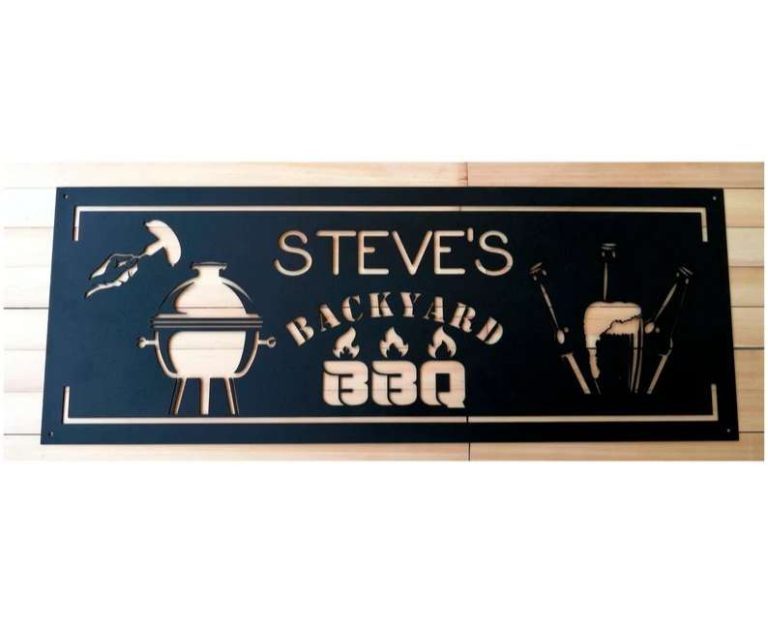 Personalized Backyard Metal Wall Art BBQ Sign Custom Barbecue Metal ...