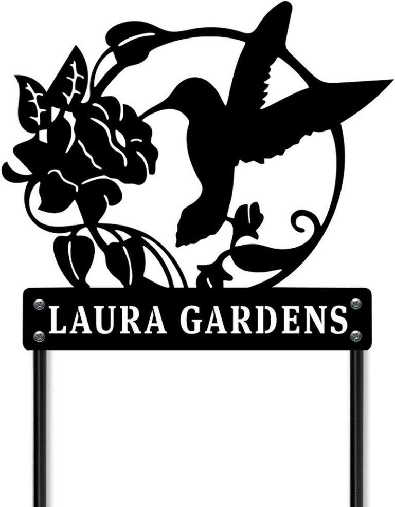 Personalized Hummingbird Flower Garden Stake Metal Sign Outdoor Home ...
