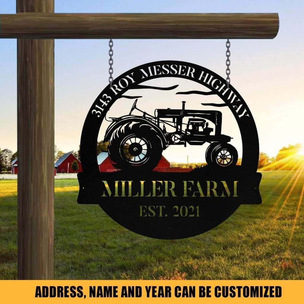 Personalized Tractor Metal Sign Metal Farm Sign Tractor Monogram Gift ...