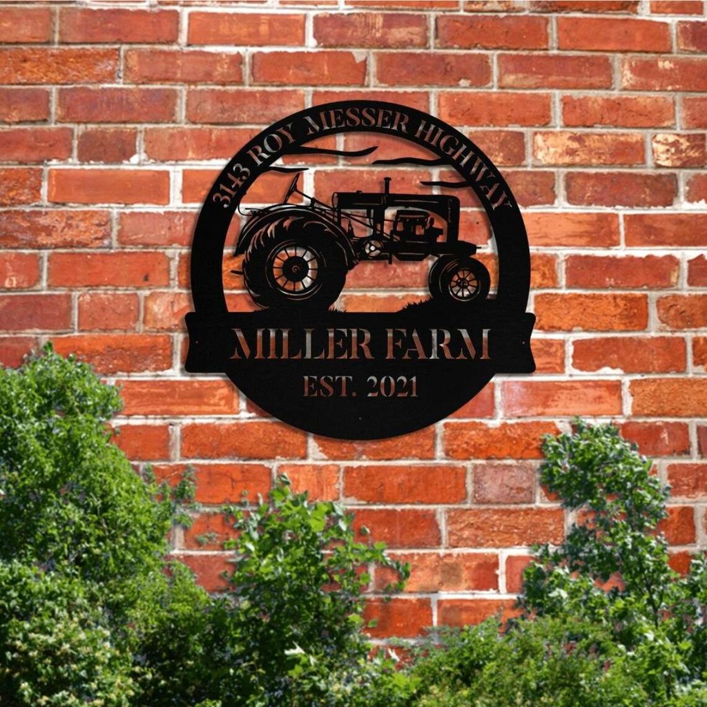 Personalized Tractor Metal Sign Metal Farm Sign Tractor Monogram Gift ...