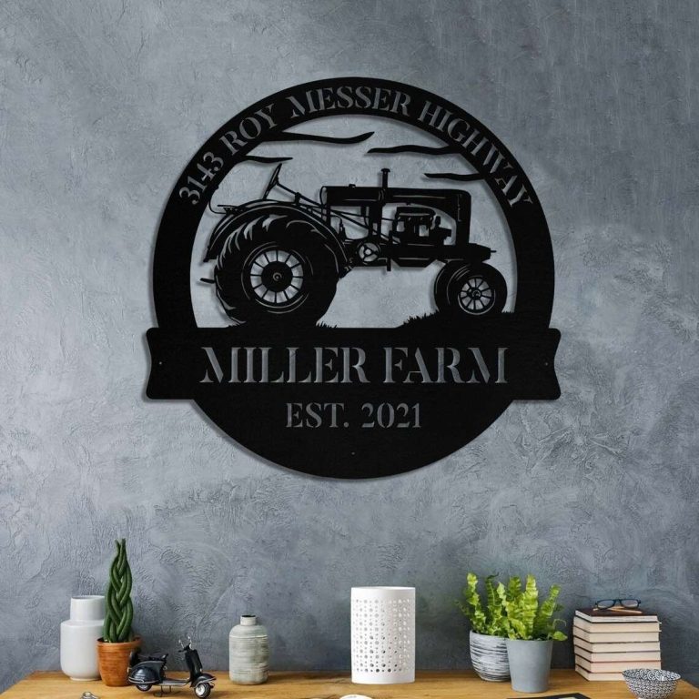 Personalized Tractor Metal Sign Metal Farm Sign Tractor Monogram Gift ...