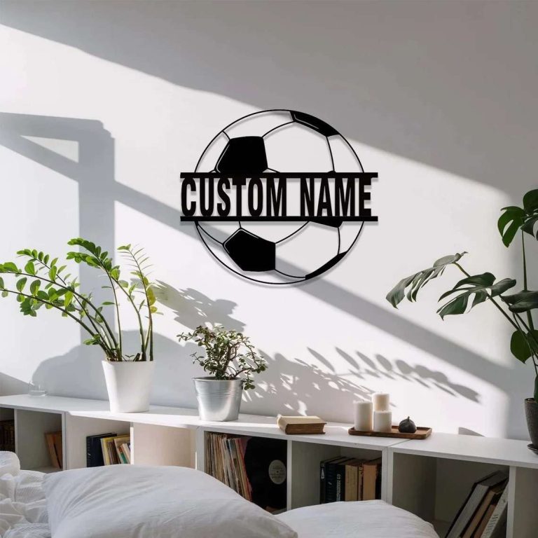 Soccer Personalized Metal Signs Soccer Ball Metal Wall Art Custom ...