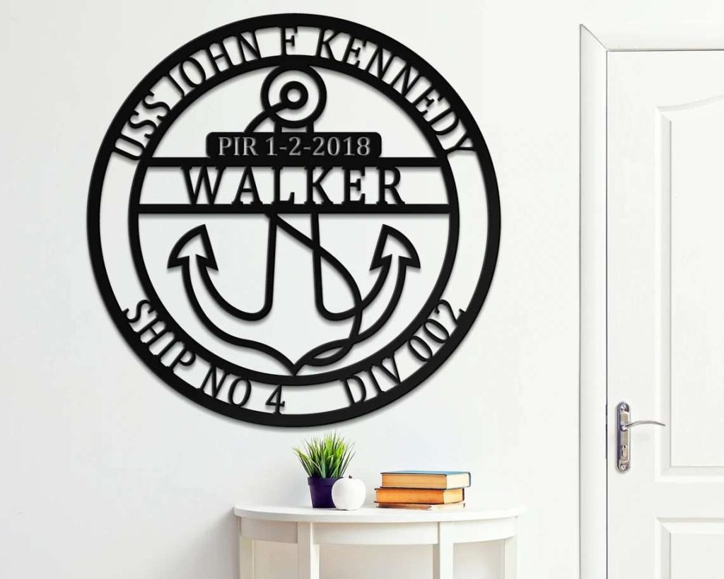 US Navy Chief Anchor Personalized Metal Signs USN Wall Decor Patriotic ...