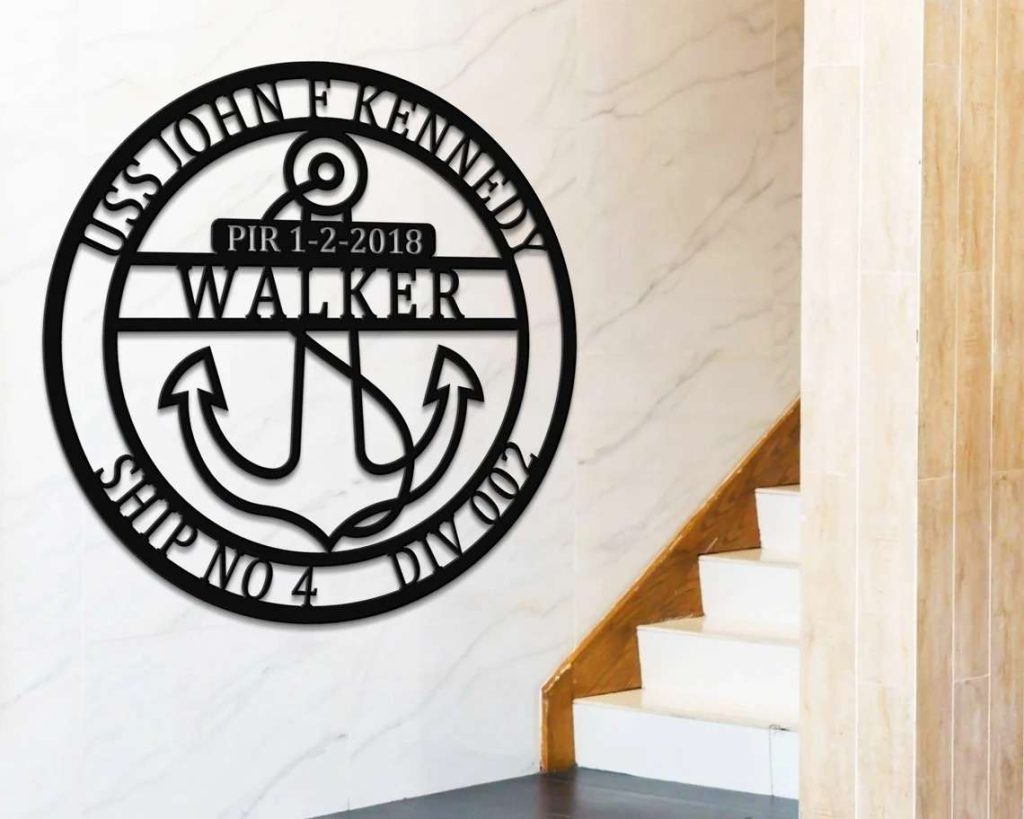 US Navy Chief Anchor Personalized Metal Signs USN Wall Decor Patriotic ...