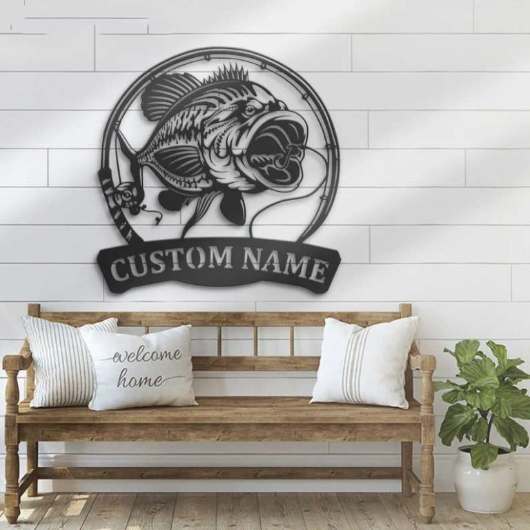 Bass Fishing Custom Metal Sign Fishing Lover Gift - Custom Laser Cut ...