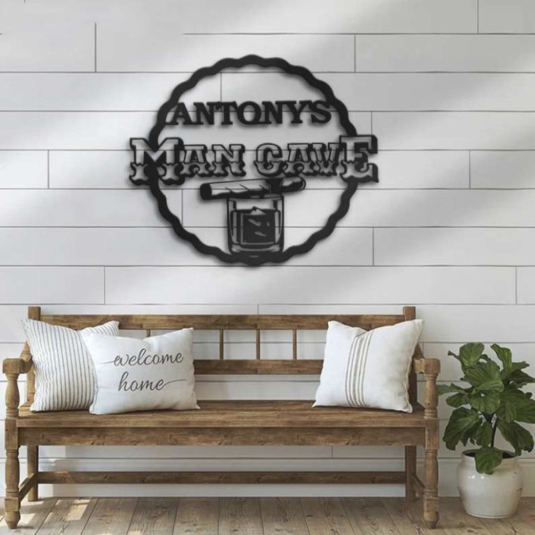 Bourbon Cigar Man Cave Home Bar Pub Cocktail Bar Sign Wall Art ...