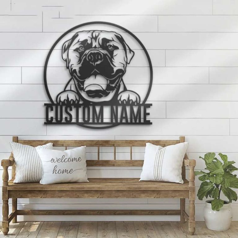 Bullmastiffs Metal Wall Art Dog Lover Personalized Metal Sign - Custom ...