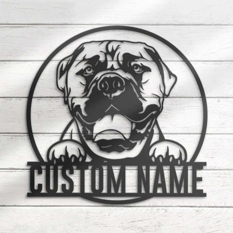 Bullmastiffs Metal Wall Art Dog Lover Personalized Metal Sign - Custom Laser Cut Metal Art ...