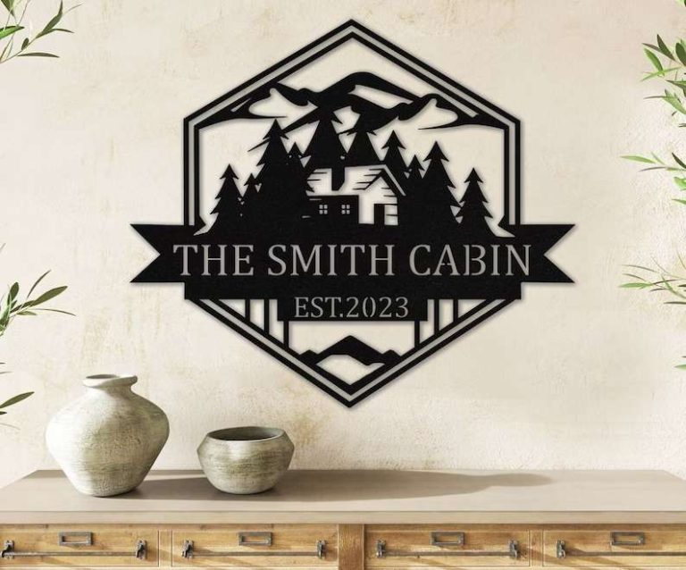 Cabin Wall Sign Cabin Decor Personalized Family Camp Outdoor Metal Sign ...