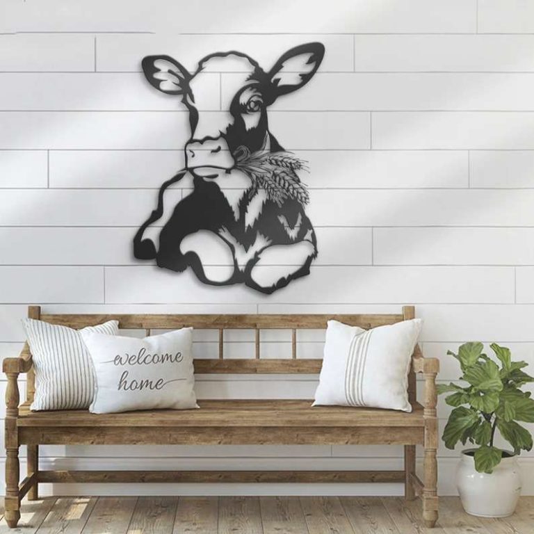 Cow Farmhouse Funny Calf Farm Sign Home Decor Metal Sign - Custom Laser ...