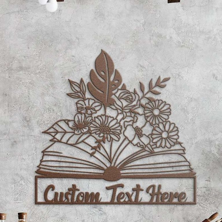 Custom Book Metal Art Library Reading Sign Book Lover Gift - Custom ...