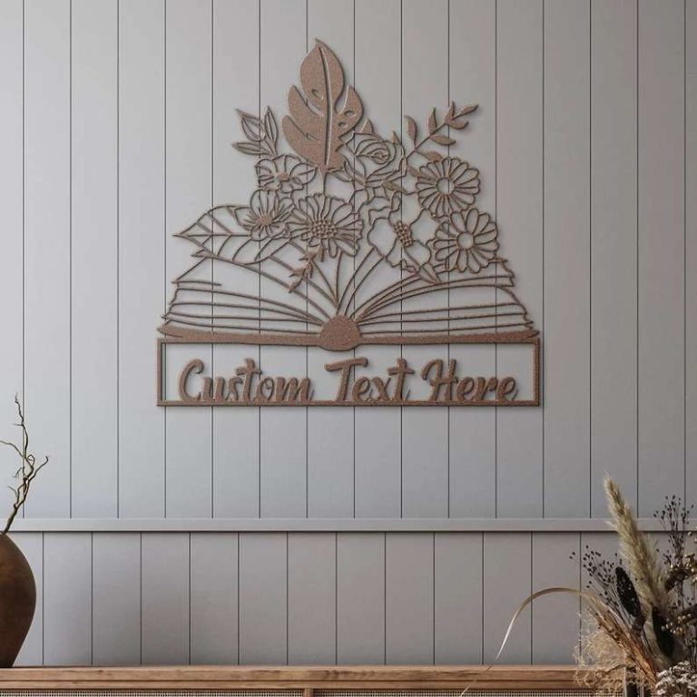 Custom Book Metal Art Library Reading Sign Book Lover Gift - Custom ...
