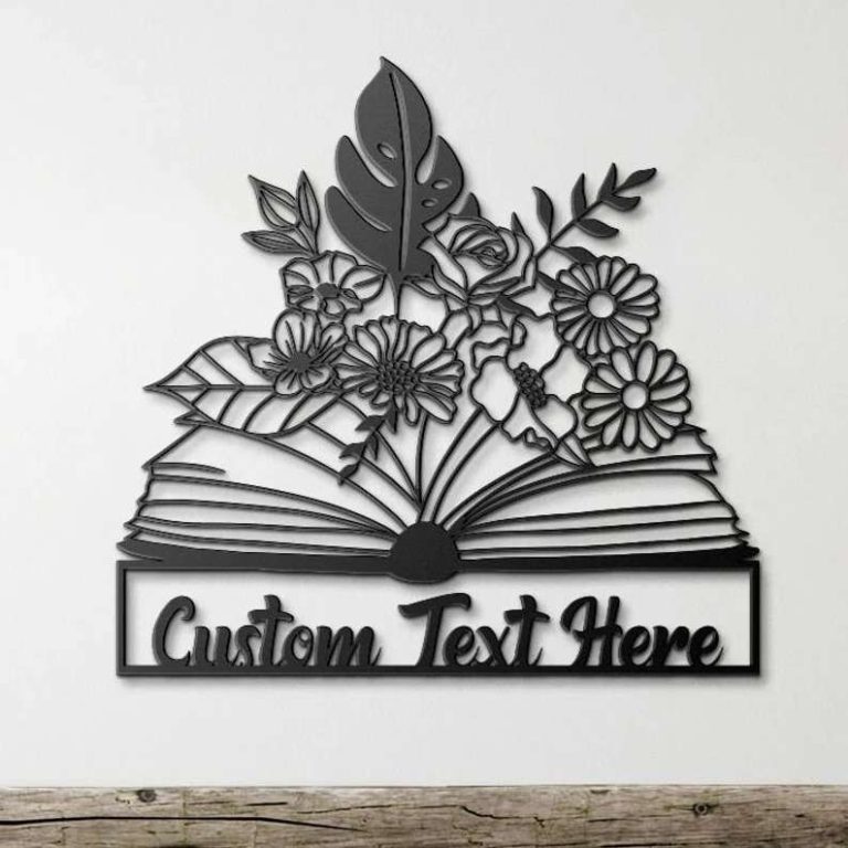 Custom Book Metal Art Library Reading Sign Book Lover Gift - Custom ...