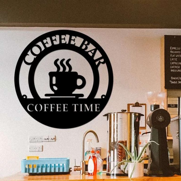 Custom Coffee Metal Wall Art Metal Coffee Bar Coffee Station Sign ...