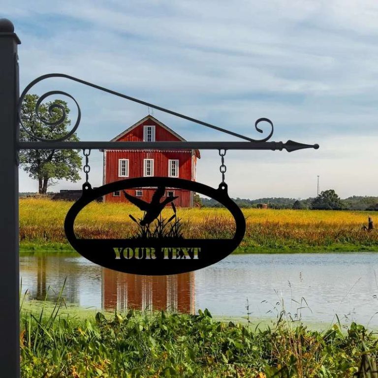 Custom Duck in Cattails Sign Duck Hunting Farmhouse Decor Address Home ...