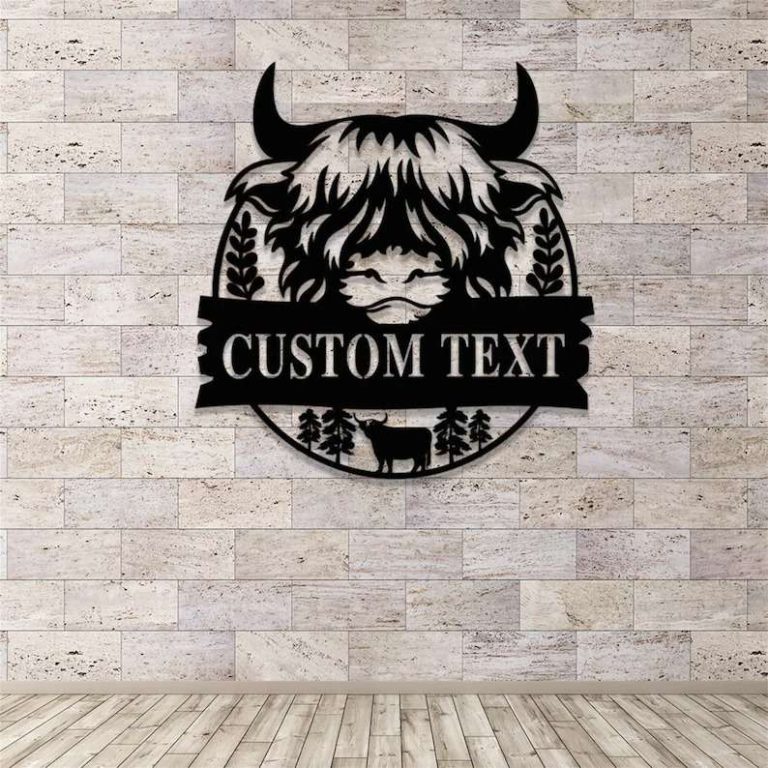 Custom Highland Cow Farmhouse Decor Metal Sign - Custom Laser Cut Metal ...