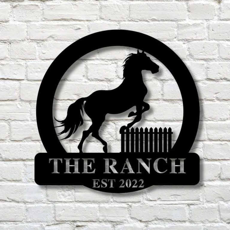 Custom Horse Ranch Sign Metal Farm Ranch Sign Horse Lover - Custom ...