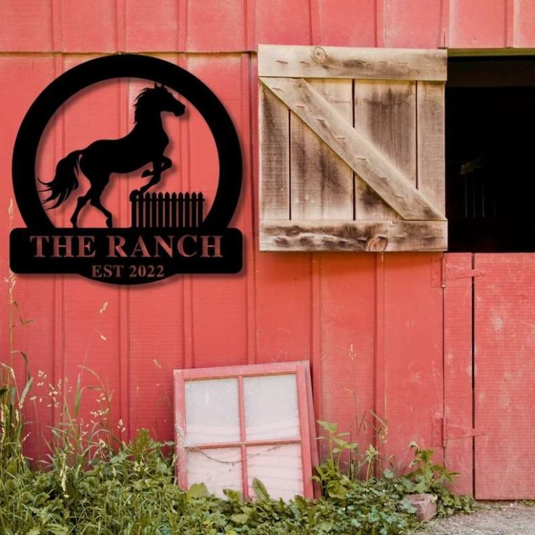 Custom Horse Ranch Sign Metal Farm Ranch Sign Horse Lover - Custom ...