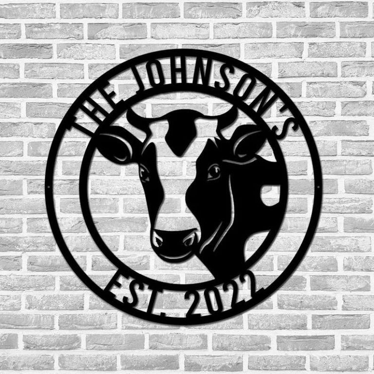 Custom Metal Cow Wall Art Sign Farm Cow Ranch Sign - Custom Laser Cut ...