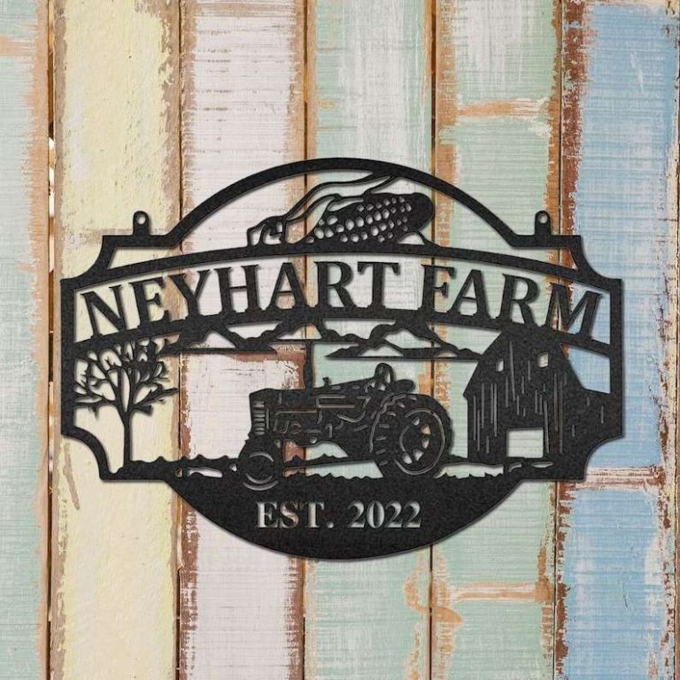 Farm Sign Outdoor Farmhouse Custom Metal Farm Sign - Custom Laser Cut ...