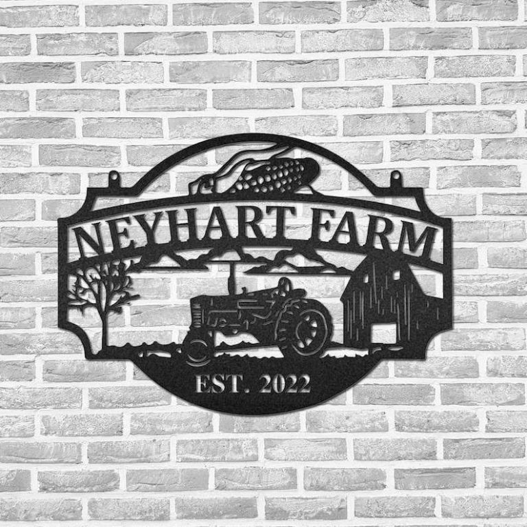Farm Sign Outdoor Farmhouse Custom Metal Farm Sign - Custom Laser Cut ...