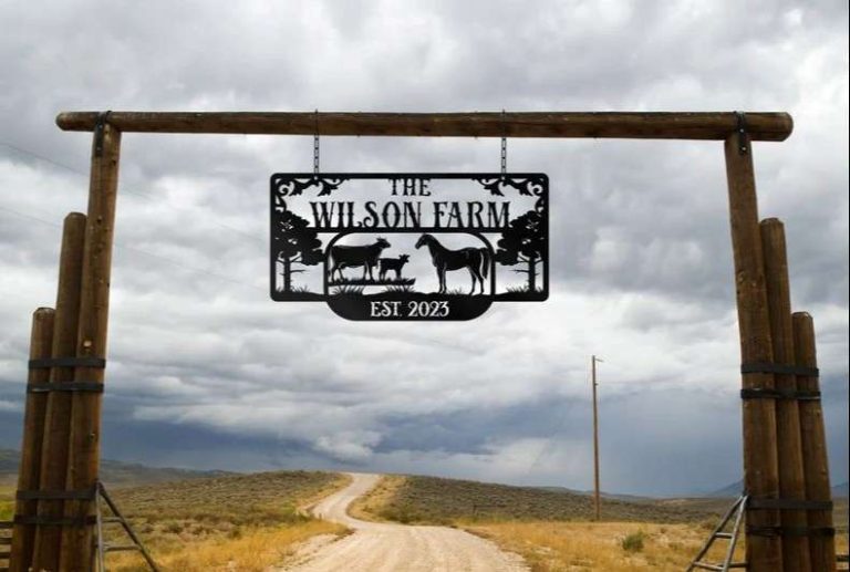 Farm Sign Ranch Farmville Farmhouse Custom Metal Sign - Custom Laser ...