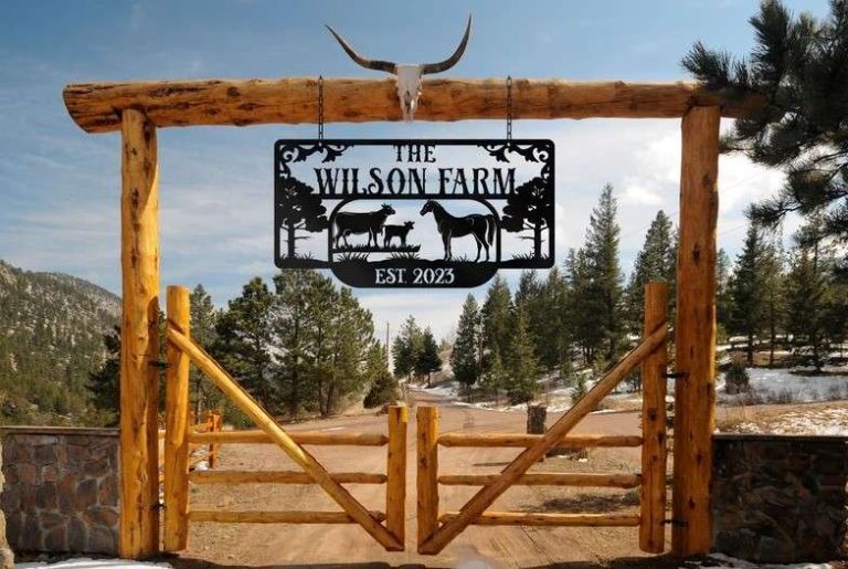 Farm Sign Ranch Farmville Farmhouse Custom Metal Sign - Custom Laser ...