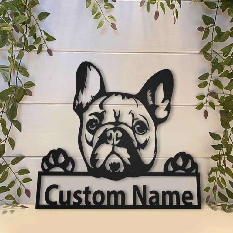 French Bulldog Metal Wall Art Dog Lover Personalized Metal Sign - Custom Laser Cut Metal Art ...