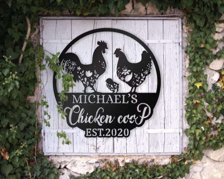 Metal Chicken Coop Sign Personalized Farm Metal Sign Rooster House ...