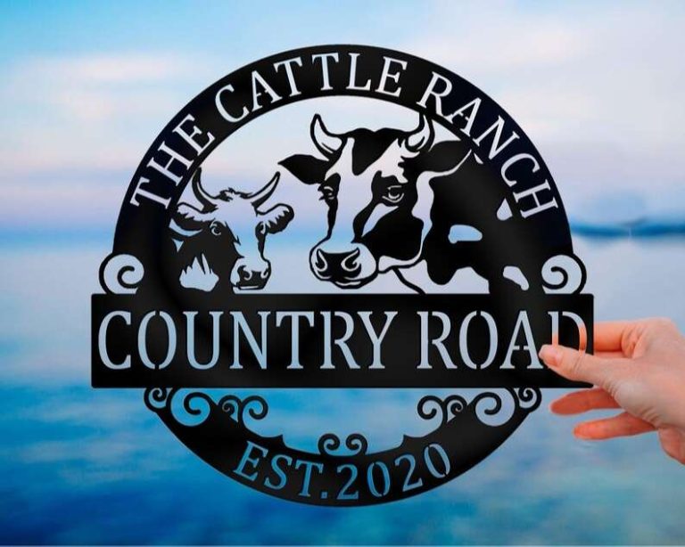 Metal Country Road Cattle Ranch Domestic Farmhouse Personalized Family ...