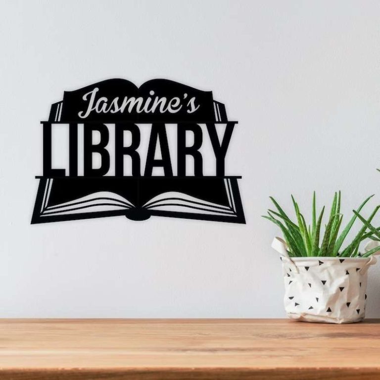 Personalized Library Metal Sign Reading Sign Book Lover Library Decor ...
