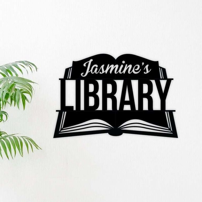 Personalized Library Metal Sign Reading Sign Book Lover Library Decor ...