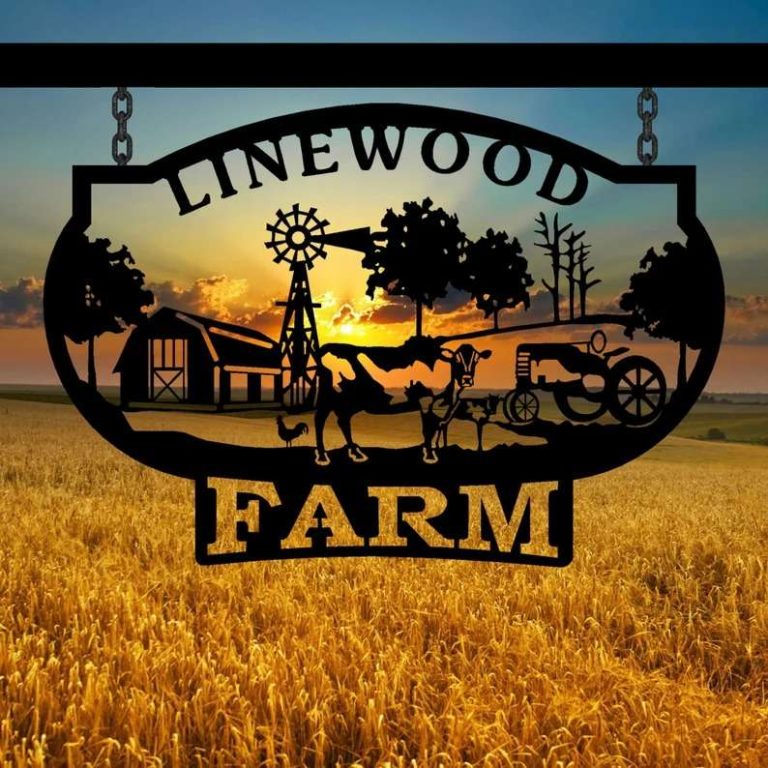 Personalized Metal Farm Sign Outdoor Farm Decor with Chicken, Cow, Barn ...