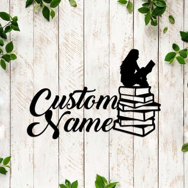 Personalized Metal Girl Reading Book Reading Lover Reading Sign Reading ...