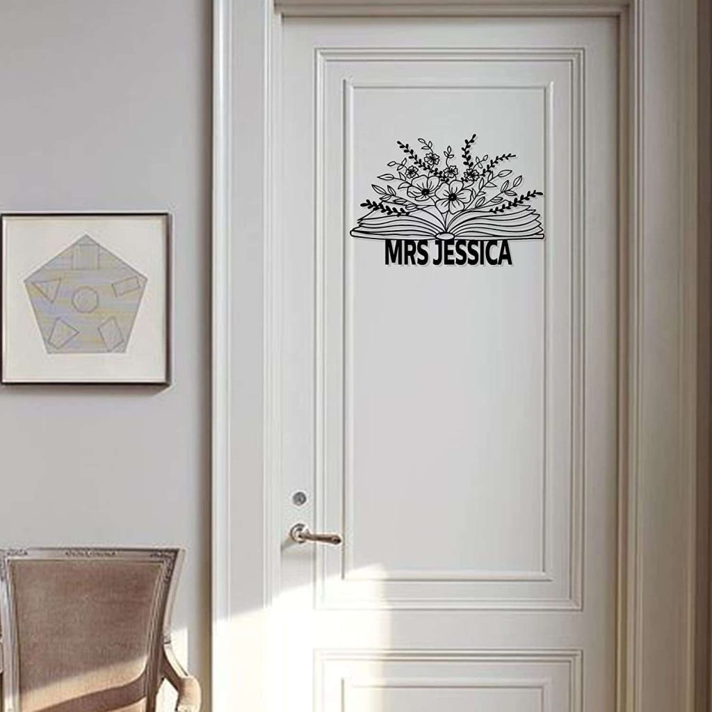 Personalized Name Book With Flowers Reading Sign Book Lover Sign ...