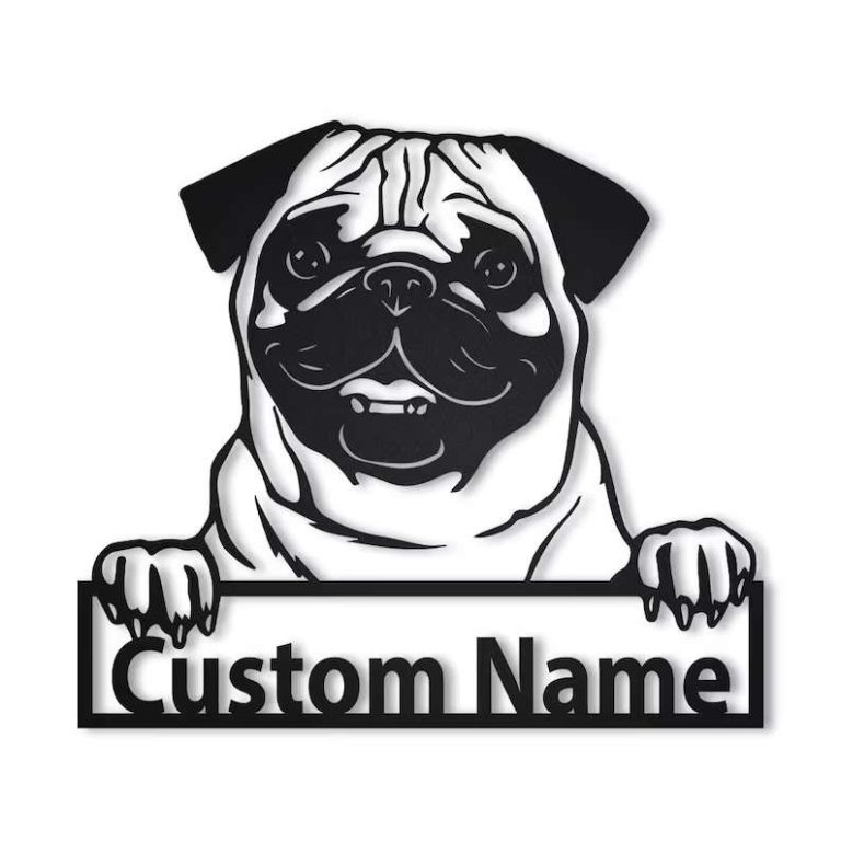 Pug Dog Metal Wall Art Dog Lover Personalized Metal Sign - Custom Laser ...